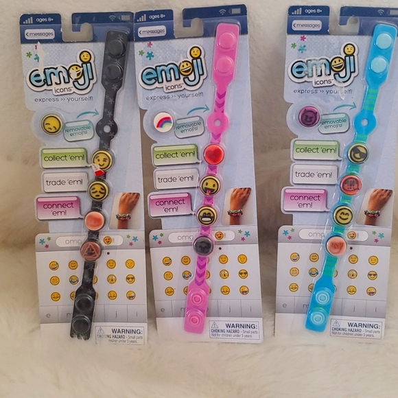 Accessories | 3 Emoji Express Yourself Removable Emojis Band Bracelets ...